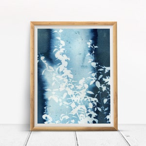Abstract Art, Cyanotype Botanical Art Prints, Blue Flower Art to Frame ...