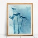 Cyanotype Print Botanical Wall Art, Blue Queen Anne Flower Bouquet, Wet ...