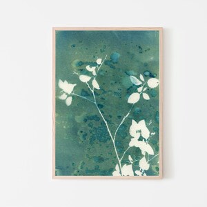 Printable Art, Botanical Cyanotype Art, UNDERWATER FLORAL, Flower Print ...