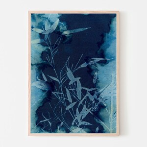 Botanical Cyanotype Art Print AT THE WINDOW, Botanical Art, Home Decor ...
