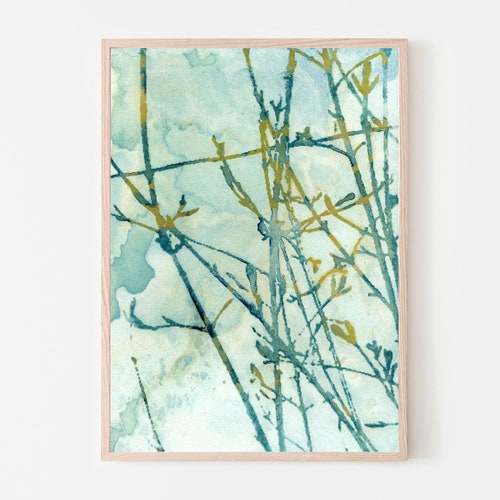 Art Print LEAFY BAMBOO Cyanotype Print | Etsy