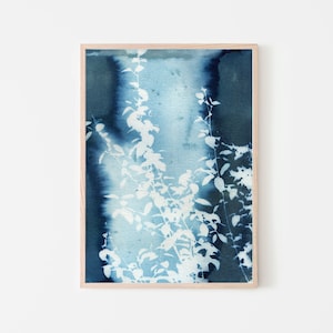Abstract Art, Cyanotype Botanical Art Prints, Blue Flower Art to Frame ...