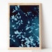 Botanical Wall Art, Blue Floral Printable, MIDNIGHT, Cyanotype Art ...