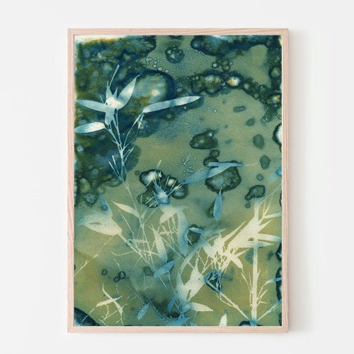 Cyanotype Botanical Art Print Prints for Framing Modern | Etsy