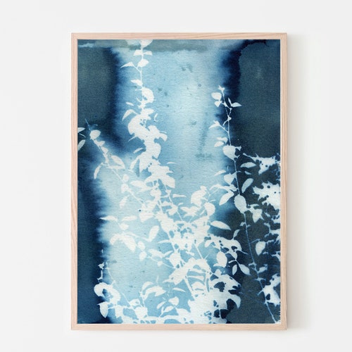 Cyanotype Print Botanical Wall Art Blue Queen Anne Flower - Etsy