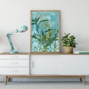 Botanical Cyanotype Art LEAFY BAMBOO Instant Download Art - Etsy