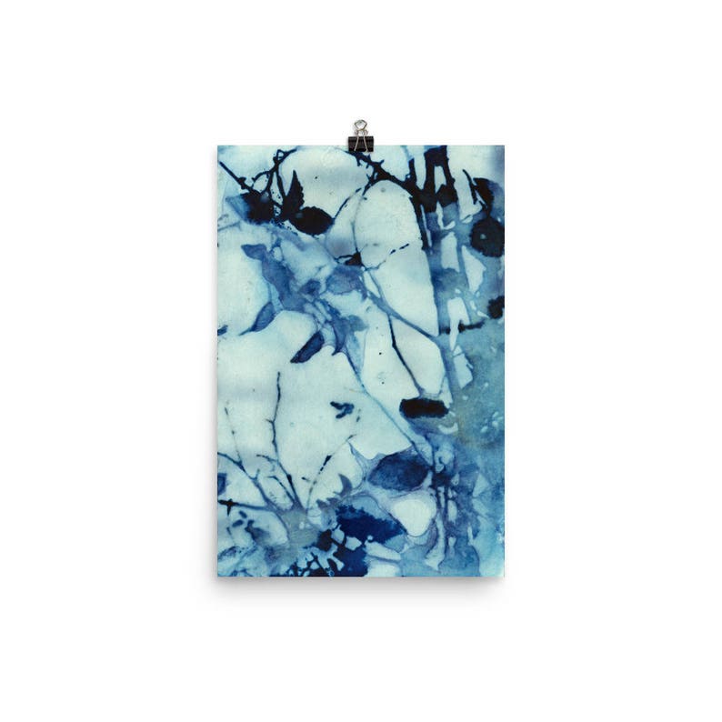 Abstract Cyanotype Botanical Art Print Modern Nature Wall - Etsy