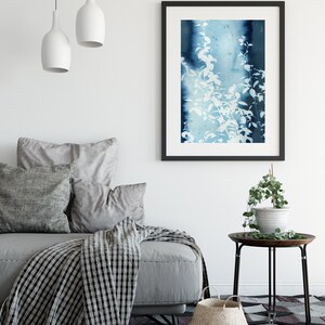 Abstract Art, Cyanotype Botanical Art Prints, Blue Flower Art to Frame ...