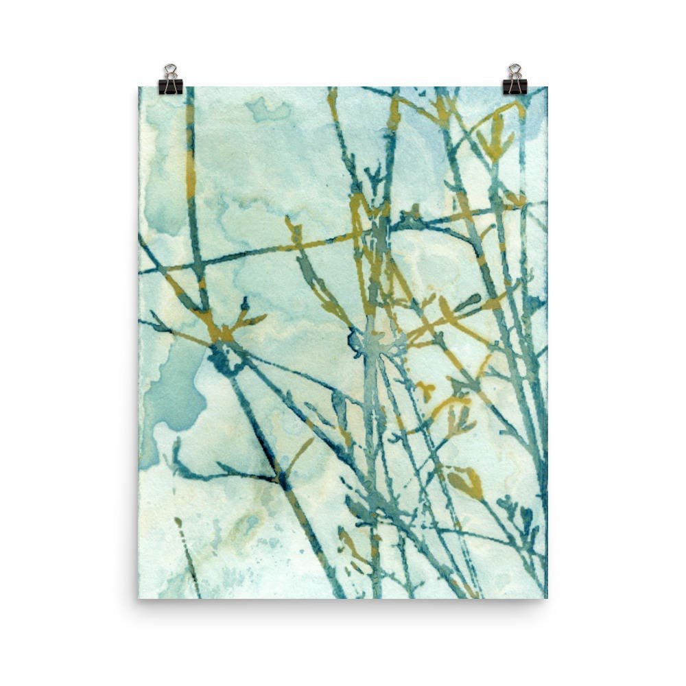 Botanical Cyanotype Art Print AT THE WINDOW Botanical Art - Etsy