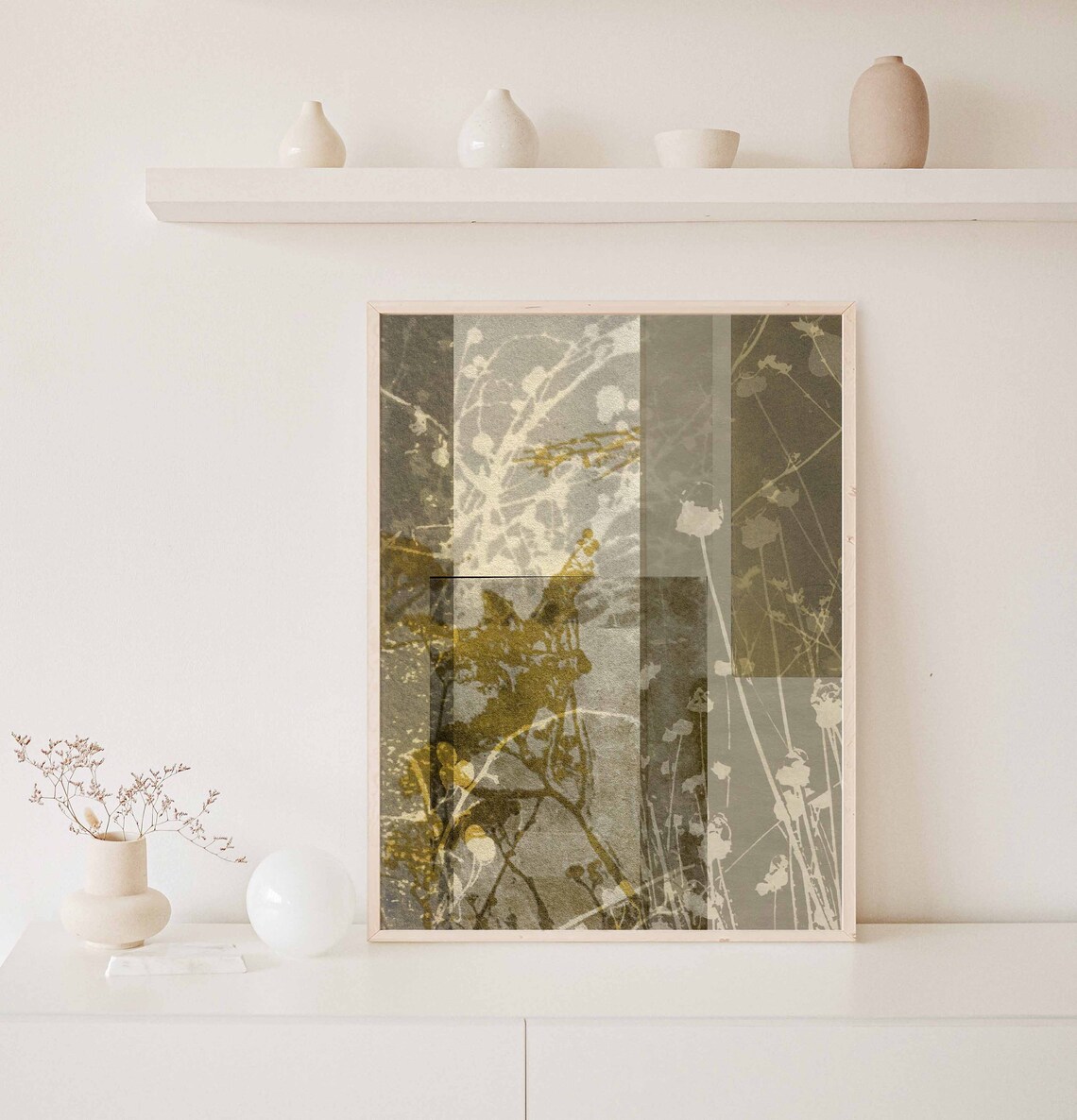 Printable Botanical Cyanotype Collage Art PATCHED & SLATTED - Etsy