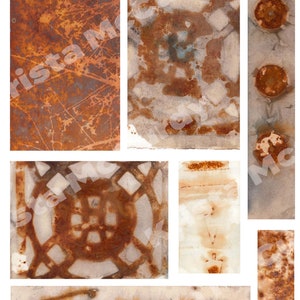 Distressed Rust Collage Tear Sheets Printable, Digital Paper, Grunge ...