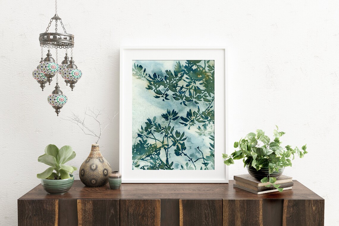 Printable Botanical Art Decorative Cyanotype Print Instant - Etsy