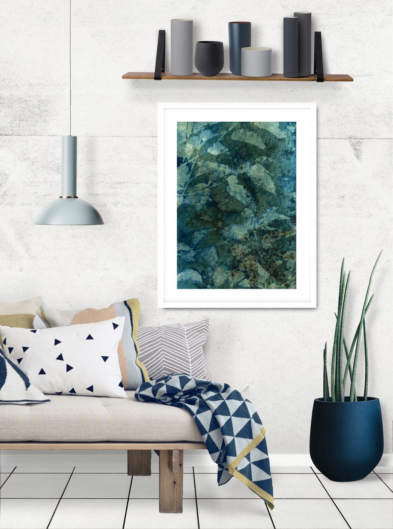 Printable Botanical Art Decorative Cyanotype Print Instant | Etsy