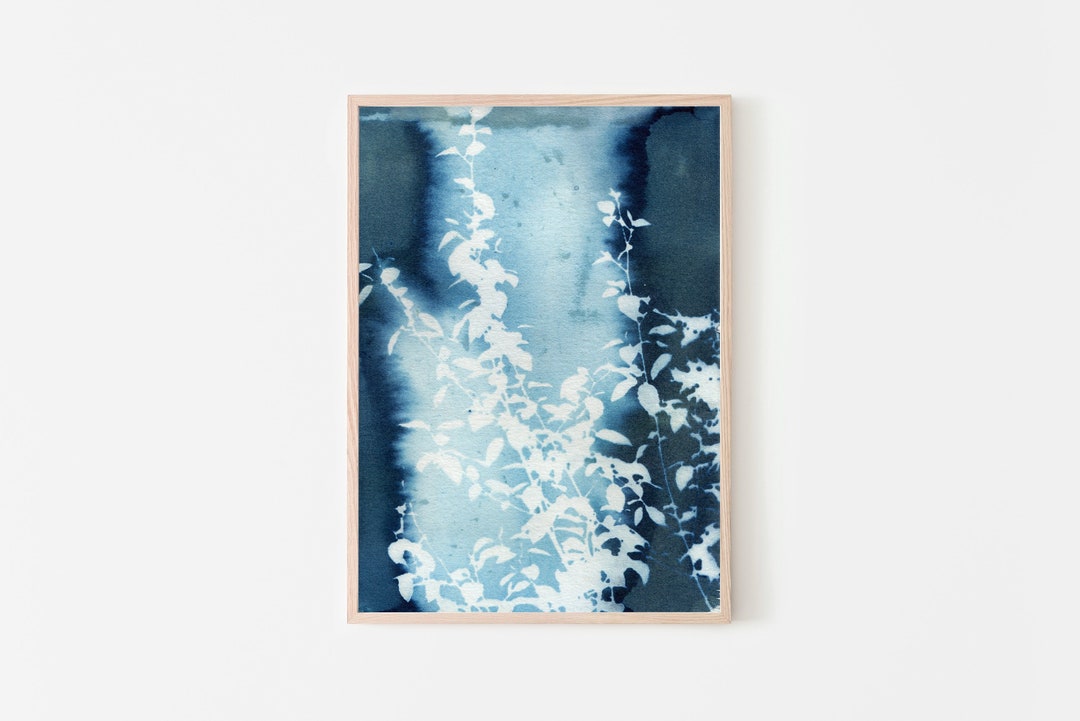 Abstract Art, Cyanotype Botanical Art Prints, Blue Flower Art to Frame ...