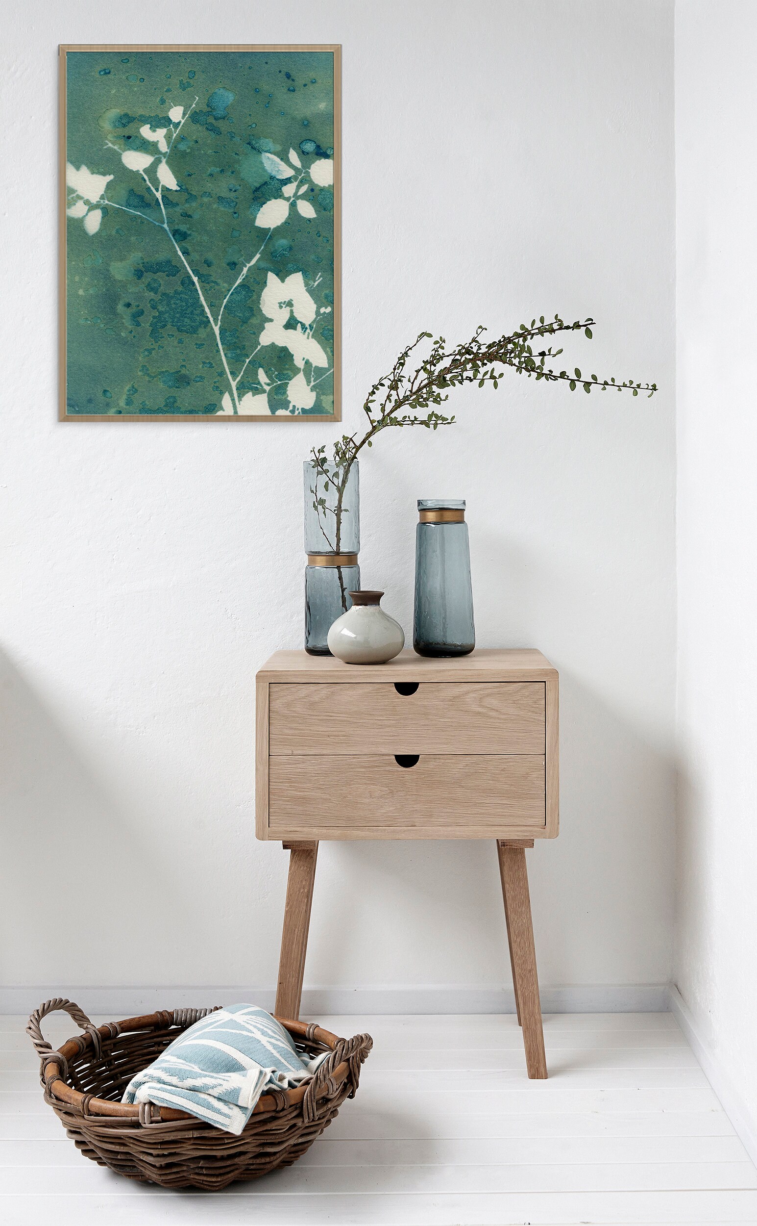 Cyanotype Botanical Wall Art Print UNDERWATER FLORAL | Etsy