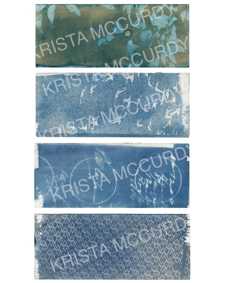 Printable Collage Sheets Digital Paper Pack Cyanotype Art - Etsy