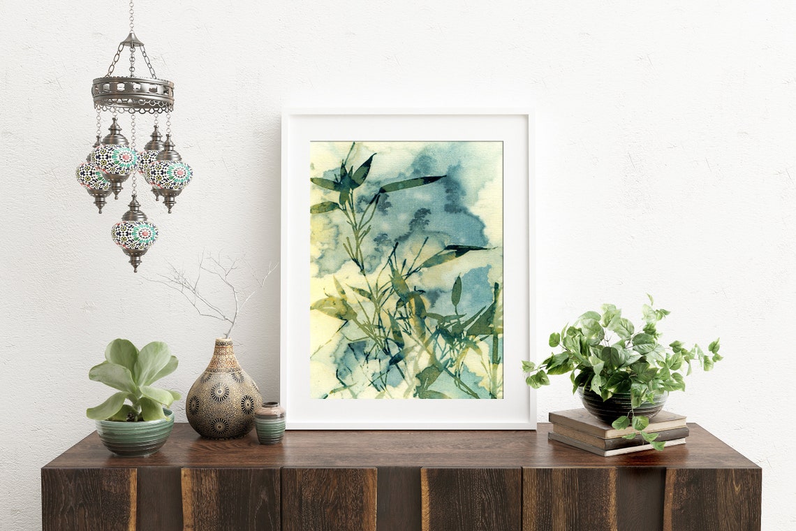 Bamboo Botanical Cyanotype Printable Art Print CLEAR BAMBOO | Etsy