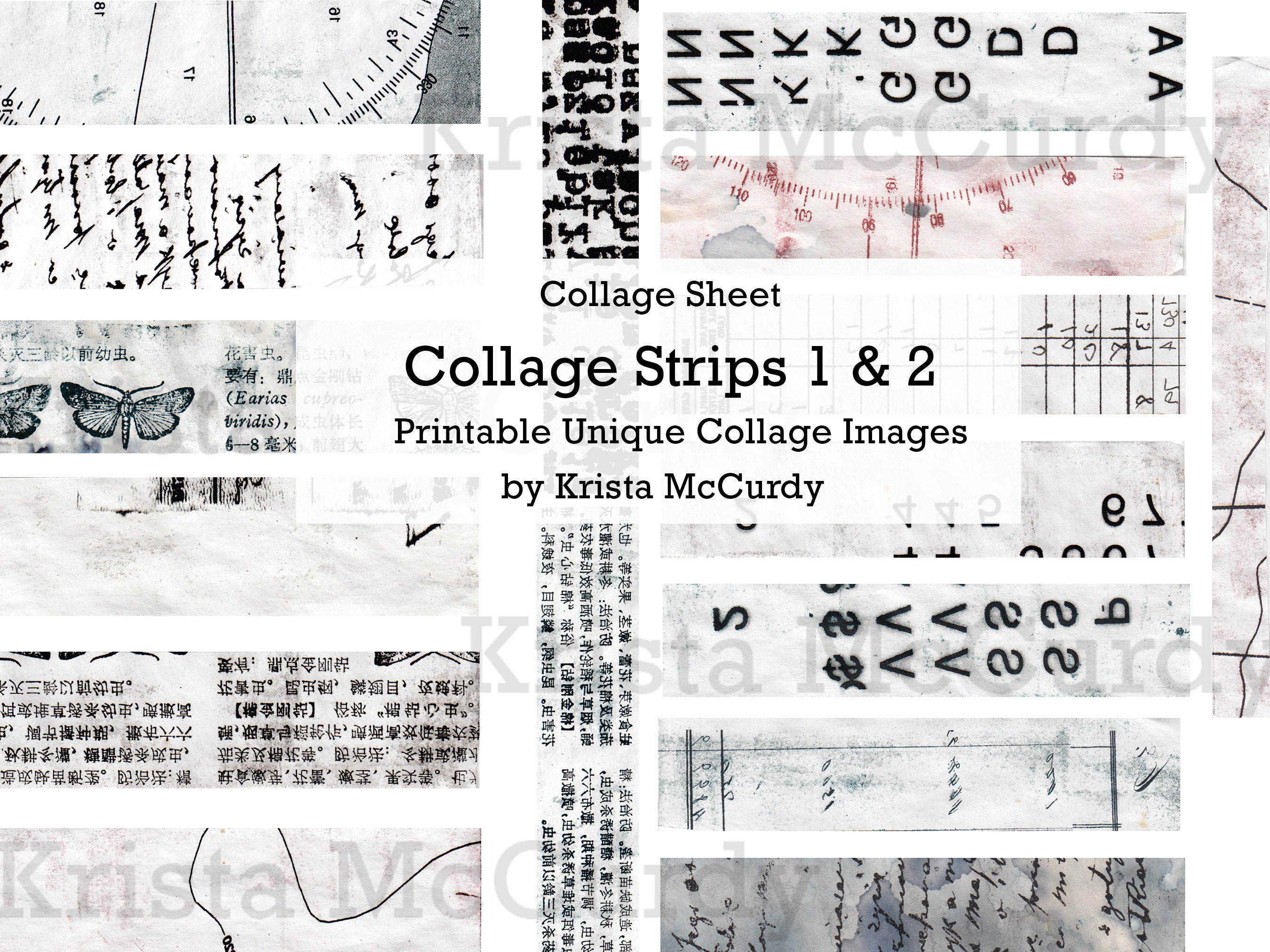 Collage Sheets Digital Download Printable Paper Scraps Junk Journal ...