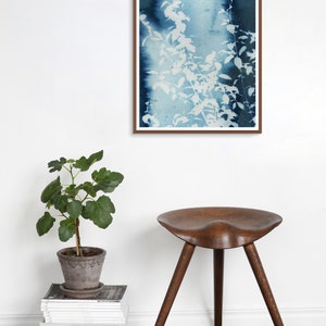 Abstract Art, Cyanotype Botanical Art Prints, Blue Flower Art to Frame ...
