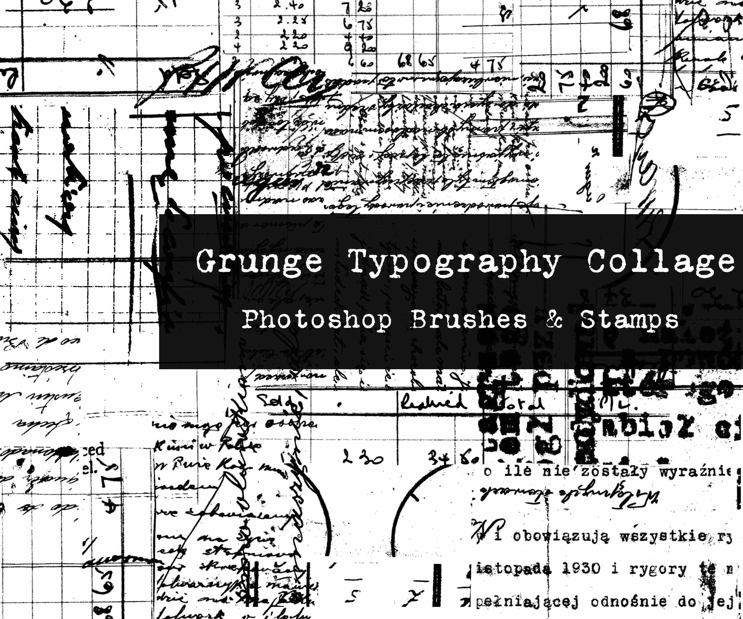 Grunge Typography Collage Photoshop Brushes & Pngs Digital Art ...