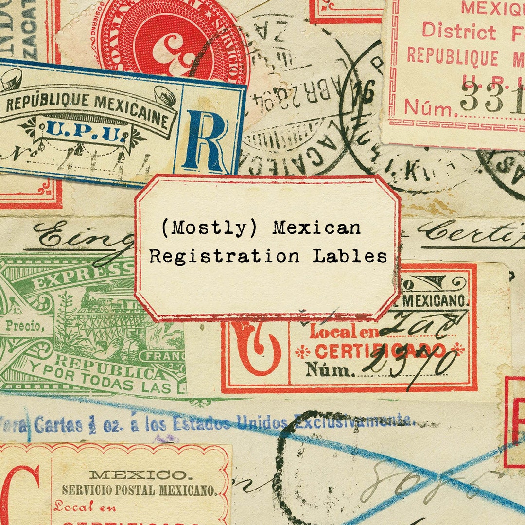 Printable Mexican Postal Labels: Vintage Ephemera (digital Download) - Etsy