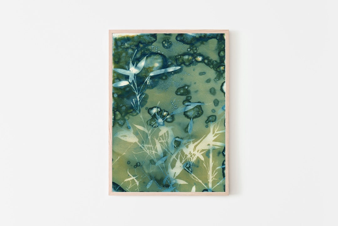 Printable Botanical Wall Art, Bamboo Print, Cyanotype Art for Framing ...