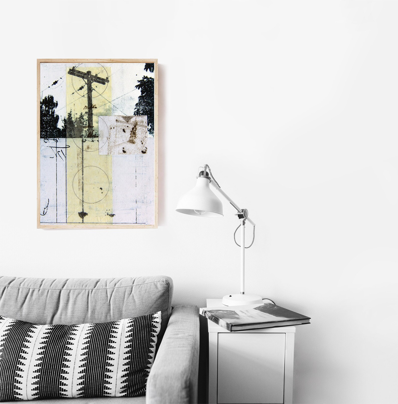 Collage Art Print, POWER LINES, Art for Walls, Prints for Framing, Boho ...
