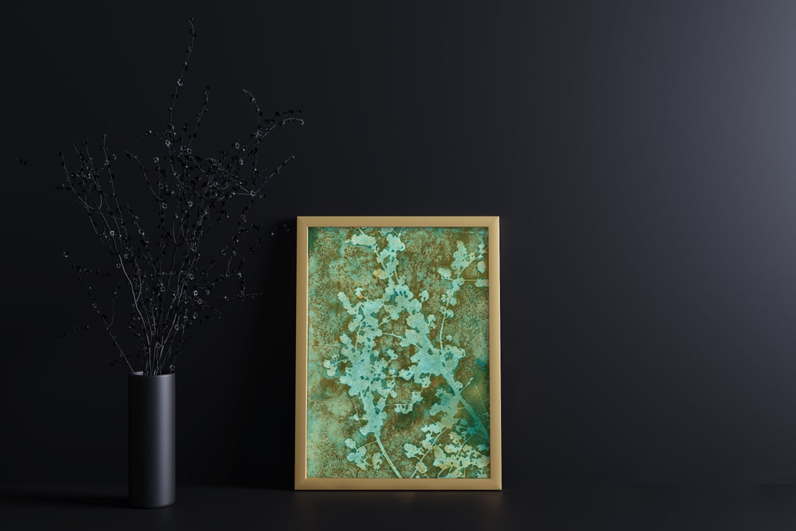 Printable Botanical Art Flower Cyanotype Print Instant - Etsy