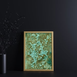 Printable Botanical Art, Flower Cyanotype Print, Instant Download Leaf ...