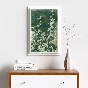 Cyanotype Botanical Print, Green Bouquet, Scandi Style Printable Wall ...