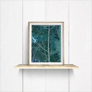 Botanical Art Cyanotype Print, Abstract Leaf Print Botanical Wall Art ...