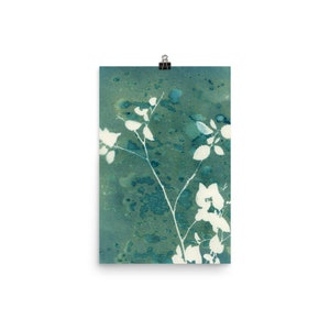 Cyanotype Botanical Wall Art Print, UNDERWATER FLORAL - Etsy