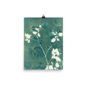 Cyanotype Botanical Wall Art Print, UNDERWATER FLORAL - Etsy