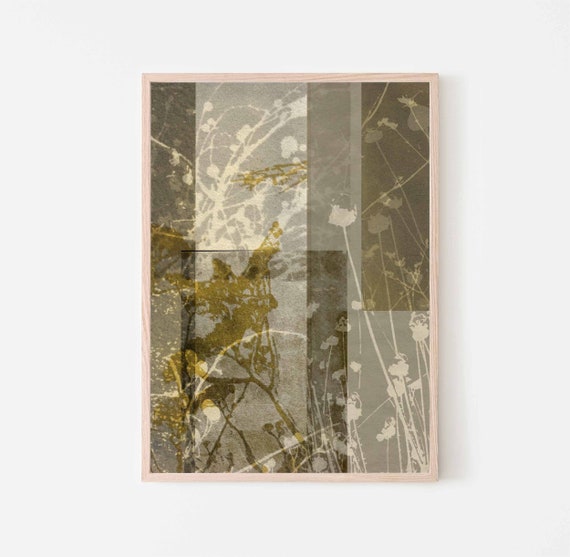 Printable Botanical Cyanotype Collage Art PATCHED & SLATTED - Etsy