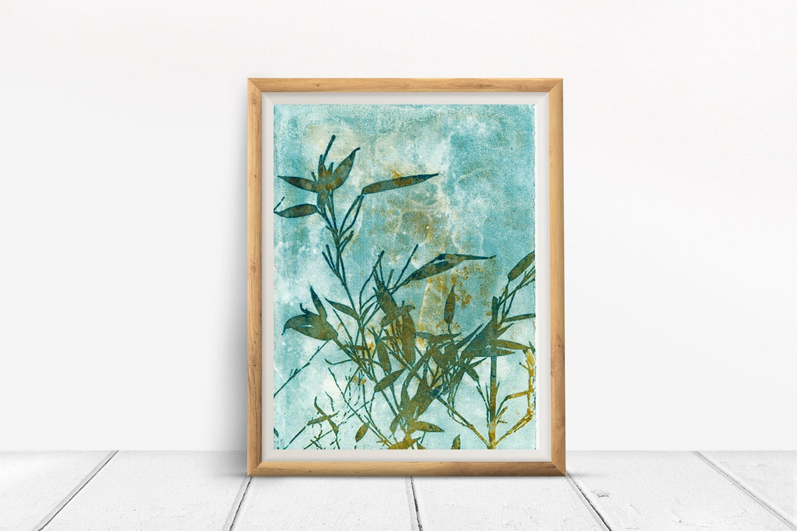 Art Print LEAFY BAMBOO Cyanotype Print - Etsy