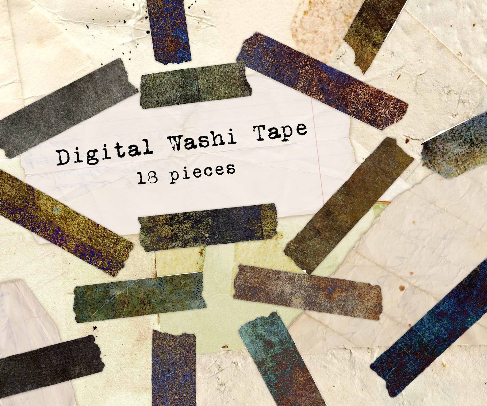 Digital Washi Tape, Printable Washi Strips, Collage Rip Strips Junk ...