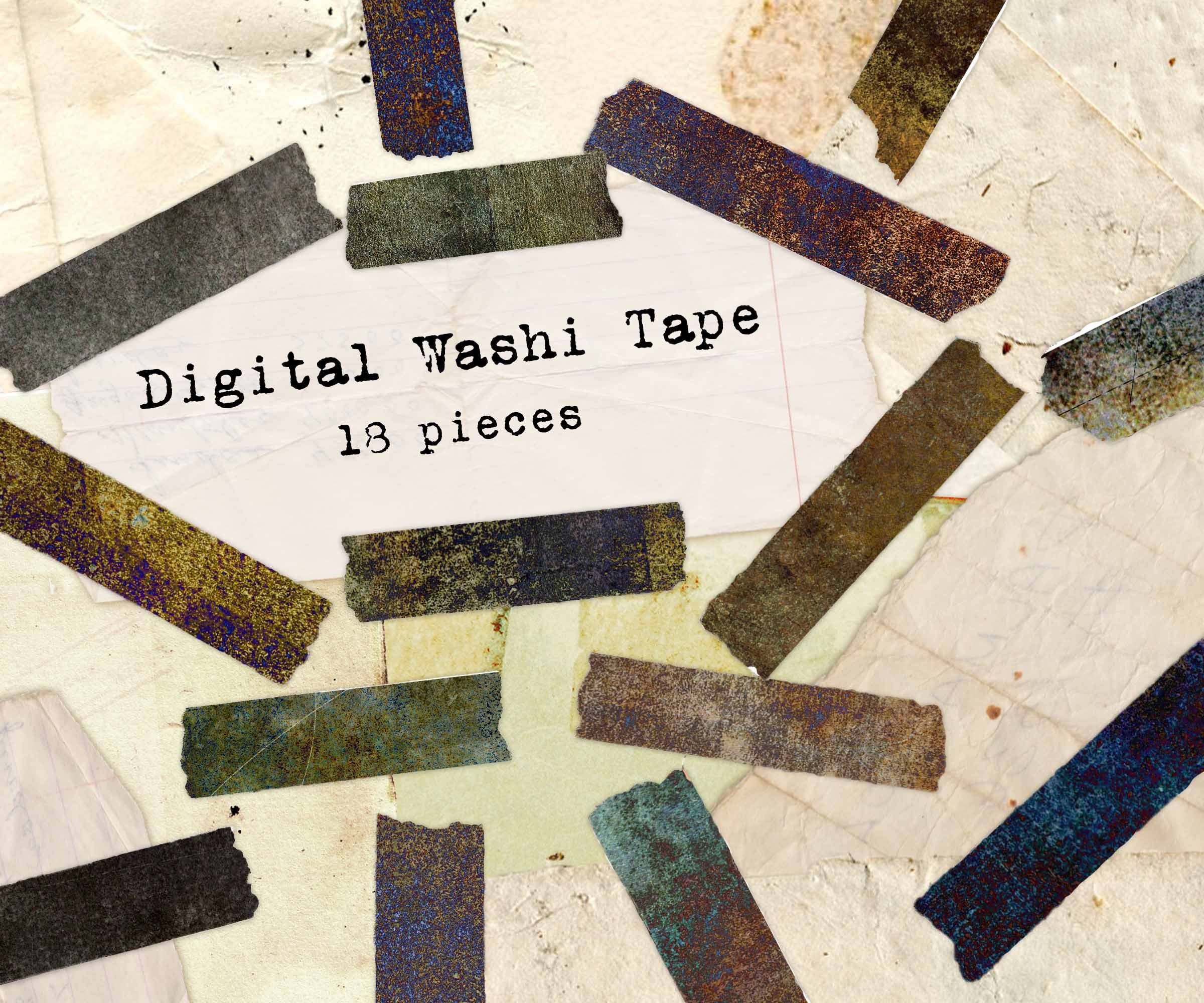 Digital Washi Tape, Printable Washi Strips, Collage Rip Strips Junk ...