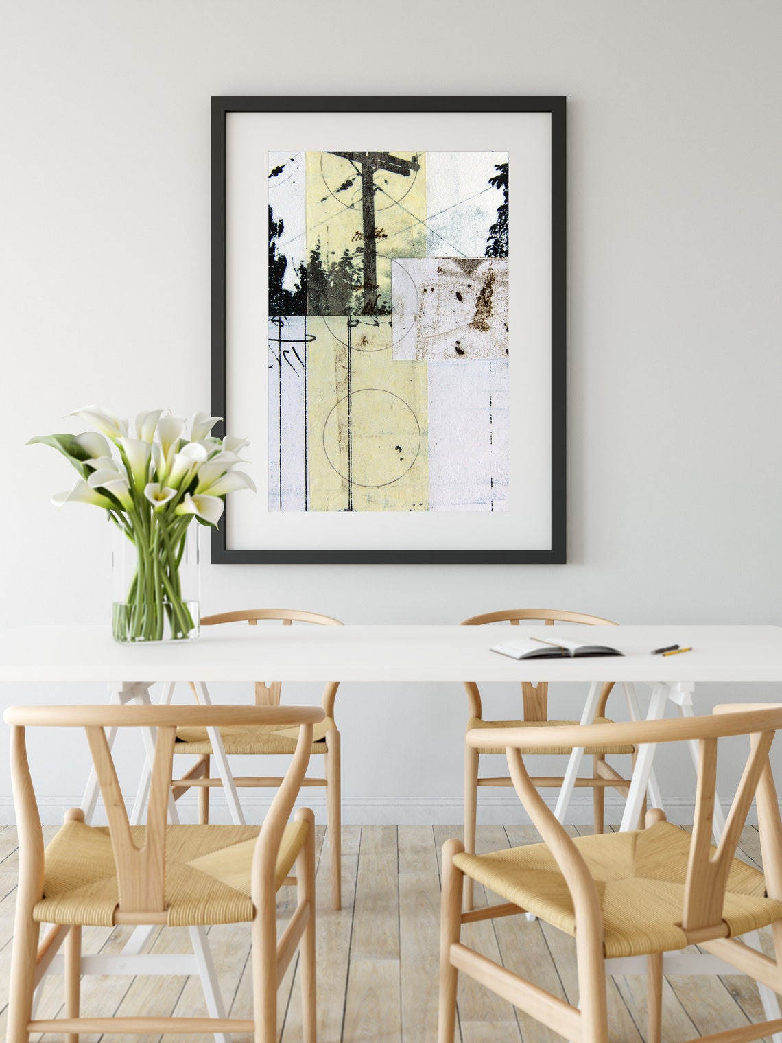 Collage Art Print, POWER LINES, Art for Walls, Prints for Framing, Boho ...