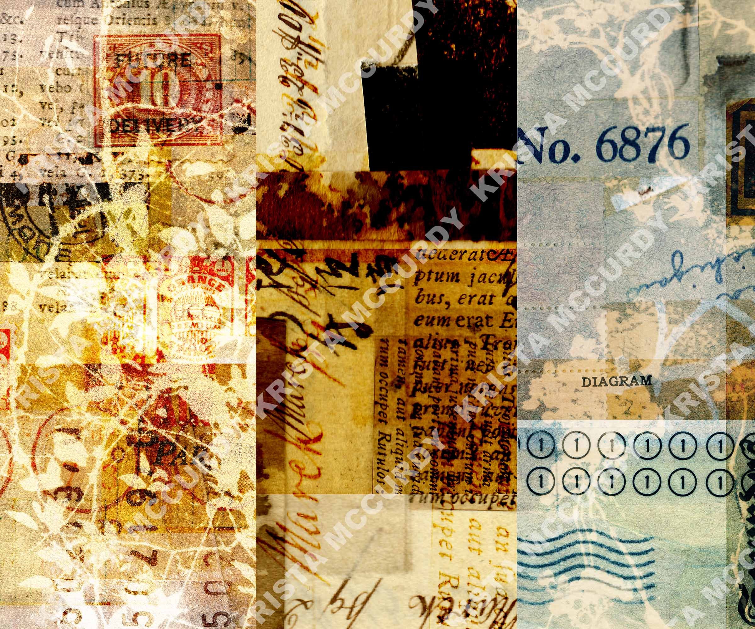 Digital Collage Sheets, Digital Paper Bundle Printable Grunge ...