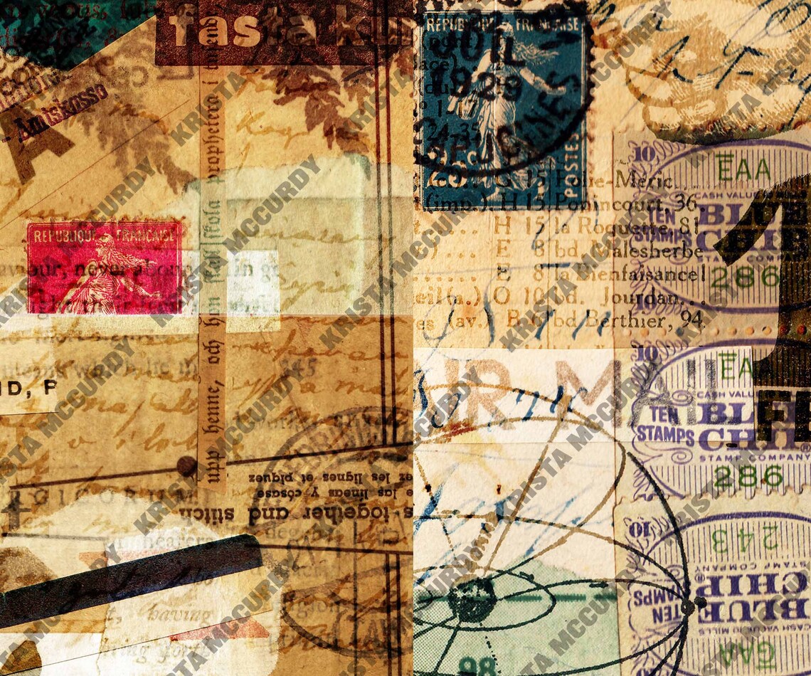 Digital Collage Sheets Printable Grunge Backgrounds Collage | Etsy