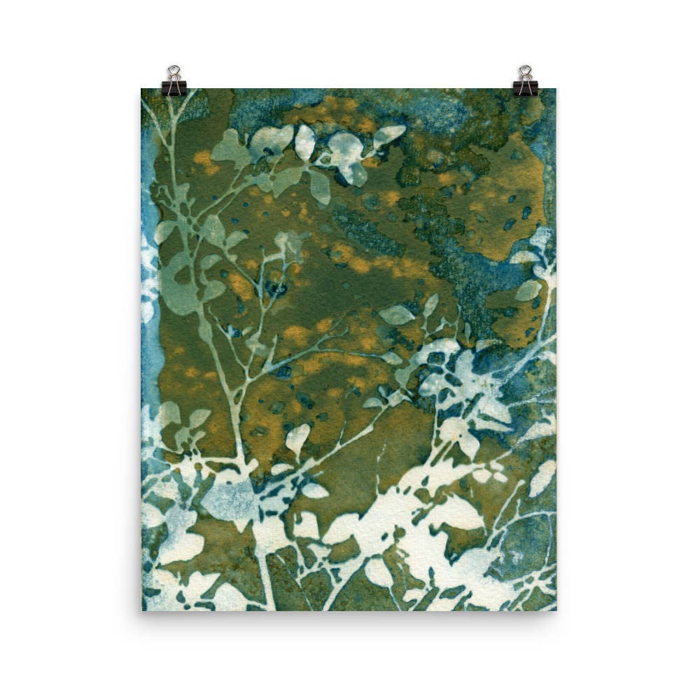 Abstract Botanical Art Print Cyanotype Art To Frame Modern | Etsy