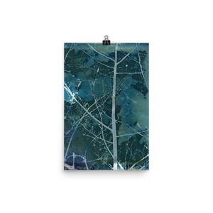 Botanical Art Cyanotype Print, Abstract Leaf Print Botanical Wall Art ...