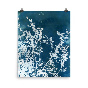 Cyanotype Botanical Art Print, Prints for Framing, Modern Bohemian Wall ...
