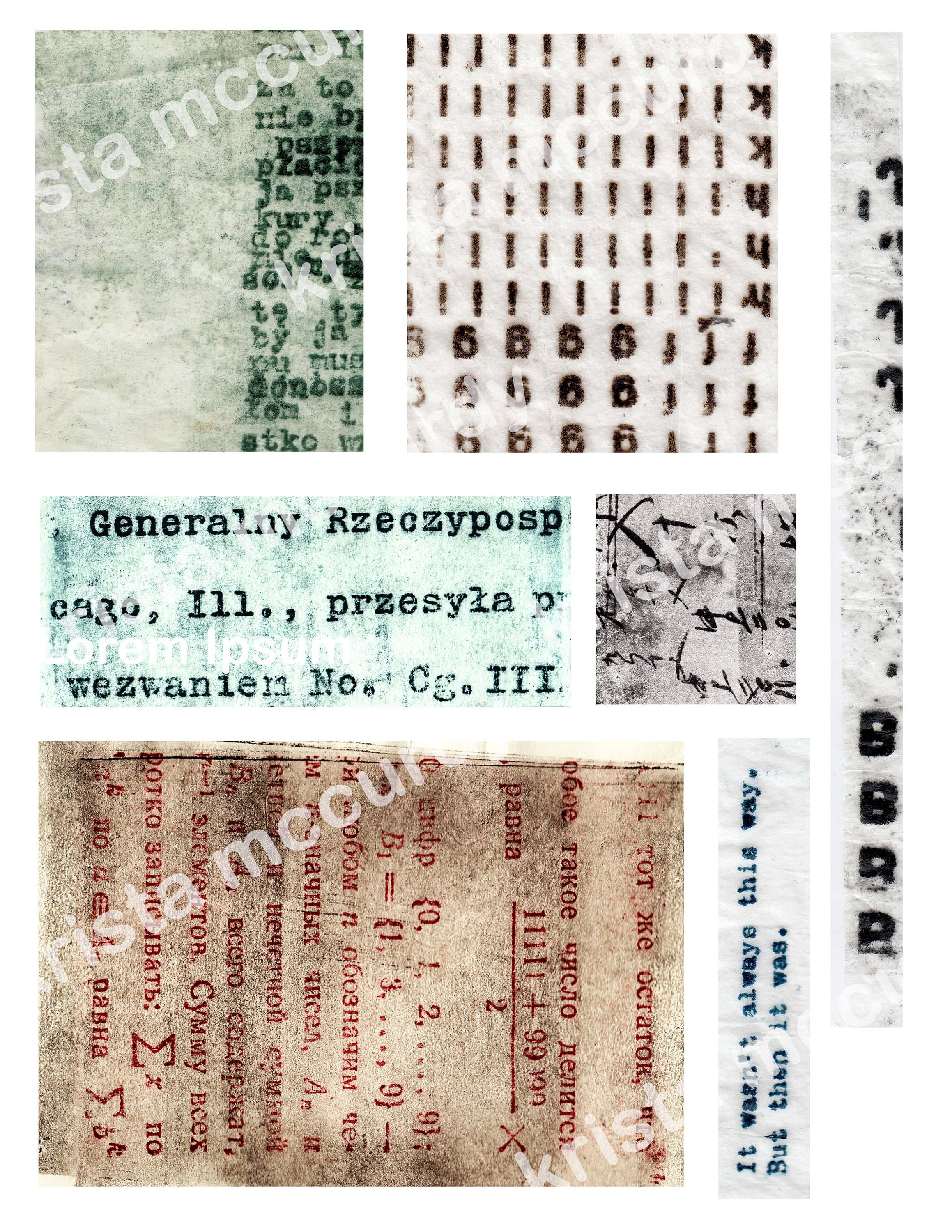 Digital Grunge Typography Collage Tear Sheets Letters and - Etsy