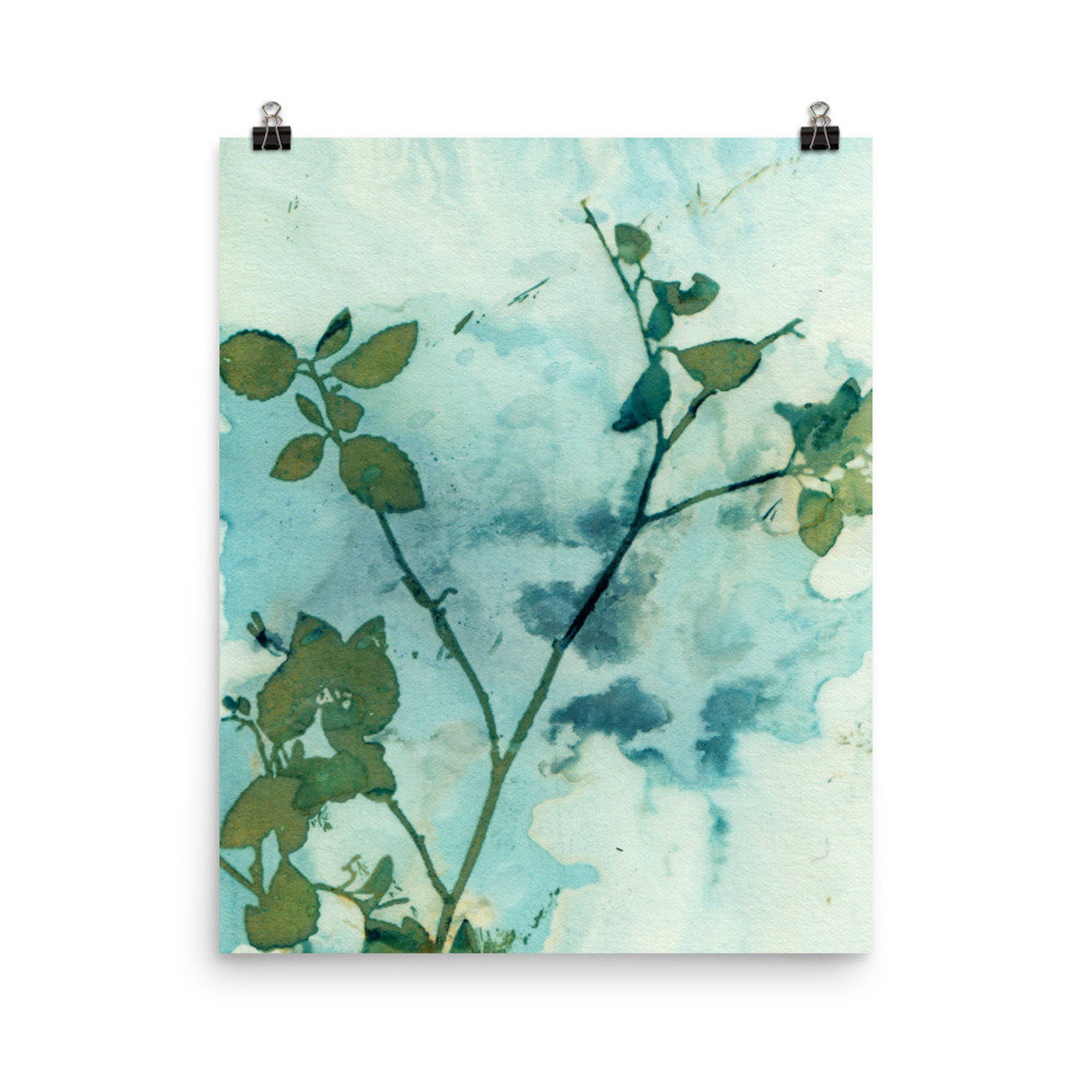 Botanical Art Cyanotype Wall Art Leaves Prints Landscape | Etsy