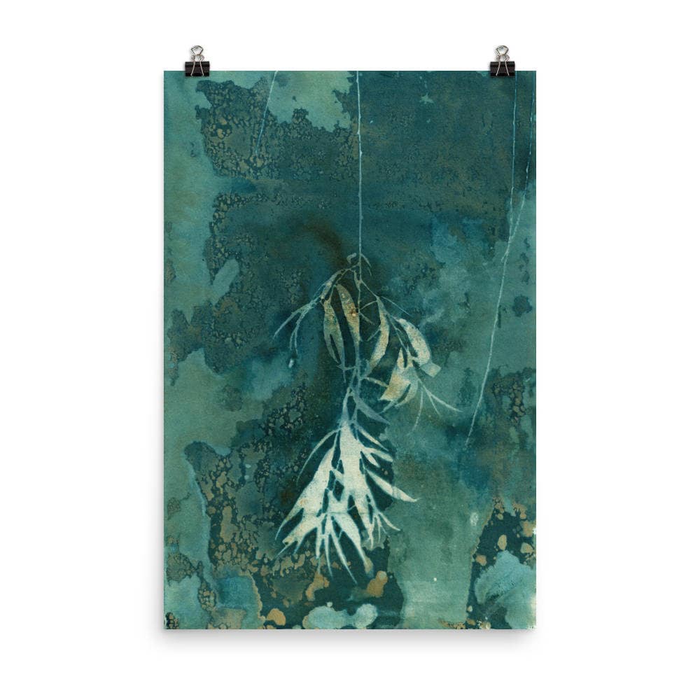 Botanical Wall Art Print Wet Cyanotype Art to Frame Nature | Etsy