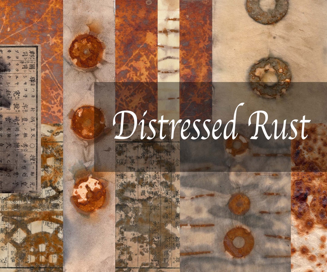 Distressed Rust Collage Tear Sheets Printable, Digital Paper, Grunge ...