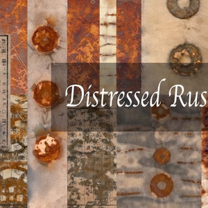 Distressed Rust Collage Tear Sheets Printable, Digital Paper, Grunge ...