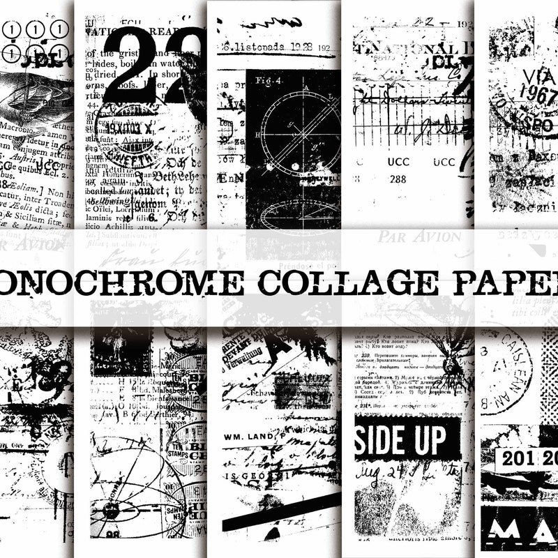 Grunge Collage Kit - Etsy