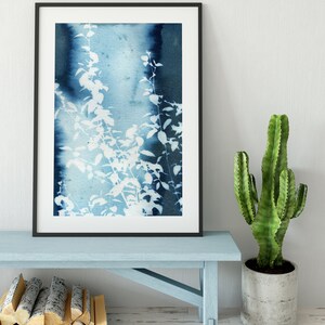 Abstract Art, Cyanotype Botanical Art Prints, Blue Flower Art to Frame ...